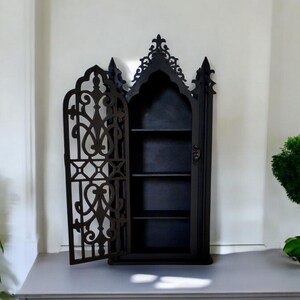 Gothic Apothecary Shelf , Black Vintage Storage Display , Gothic ...