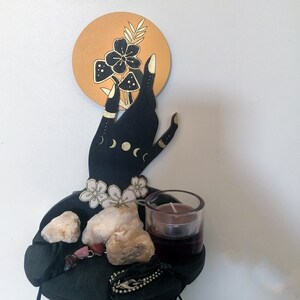 Crystal Shelf, Moon Shelf, Spiritual Decor, Handmade Geometric Shelf ...