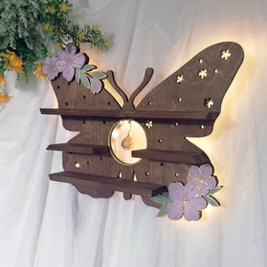 Butterfly Shelf, Moth Shelf, Crystal Shelf, Handmade Geometric Shelf ...