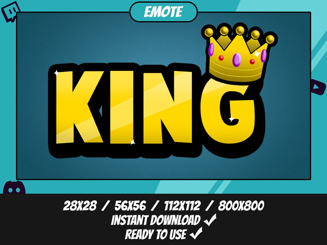 Streamer Emote King / Twitch / Discord / Youtube - Etsy