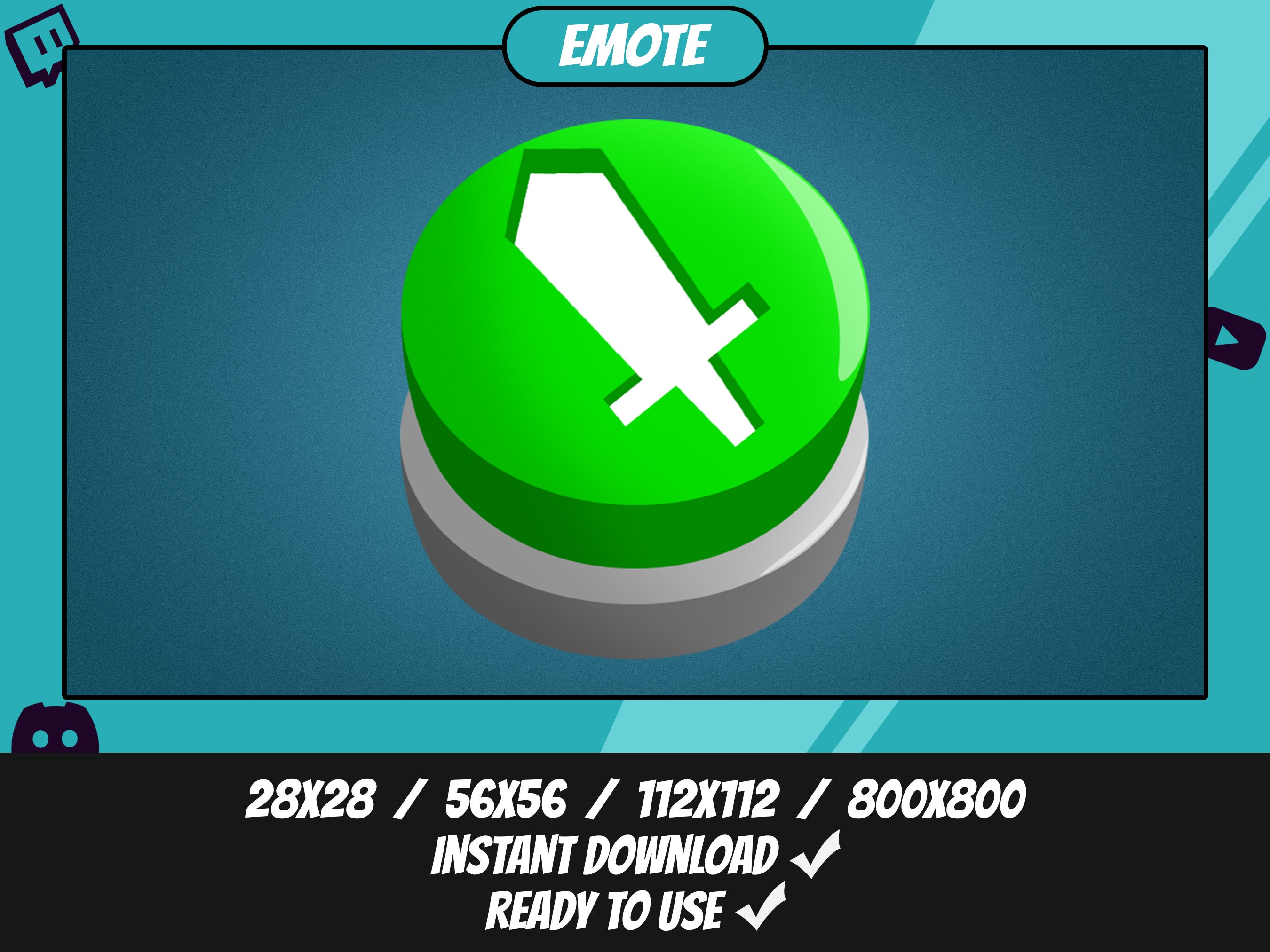 Streamer Emote Modbutton / Twitch / Discord / Youtube - Etsy
