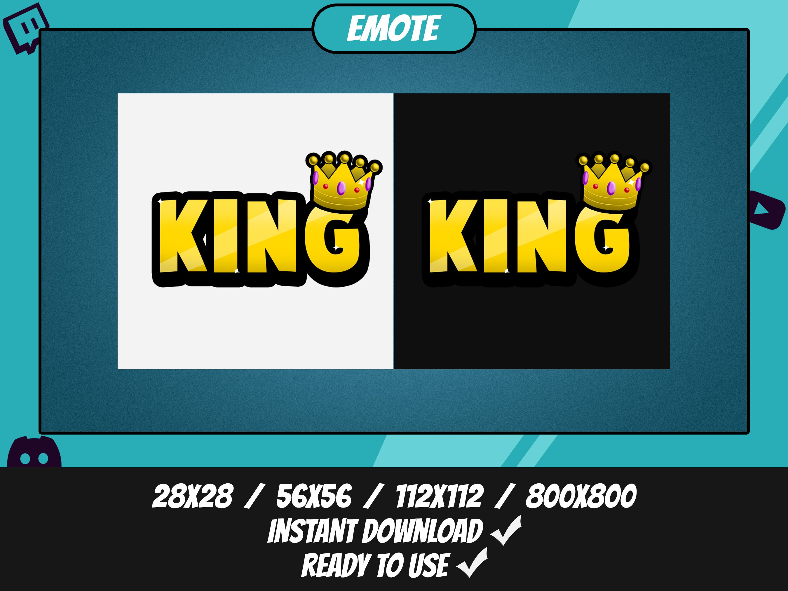 Streamer Emote King / Twitch / Discord / Youtube - Etsy