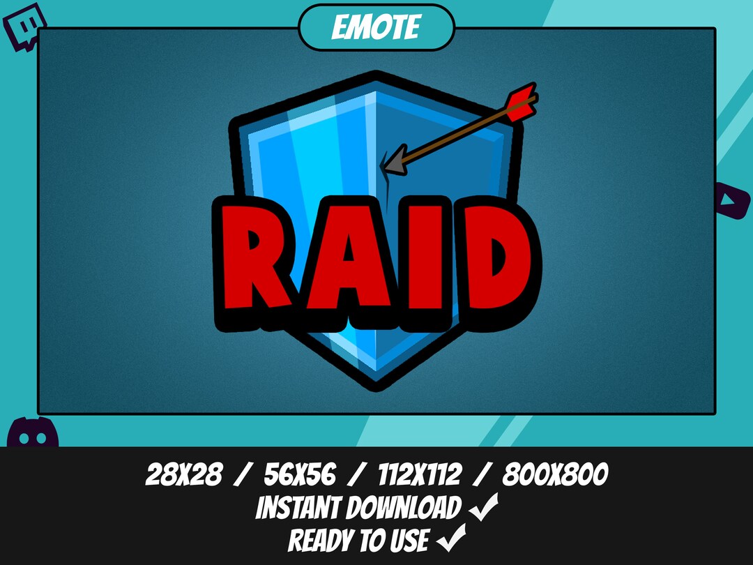 Streamer animado emoticón estático Raid / twitch / discord / youtube ...