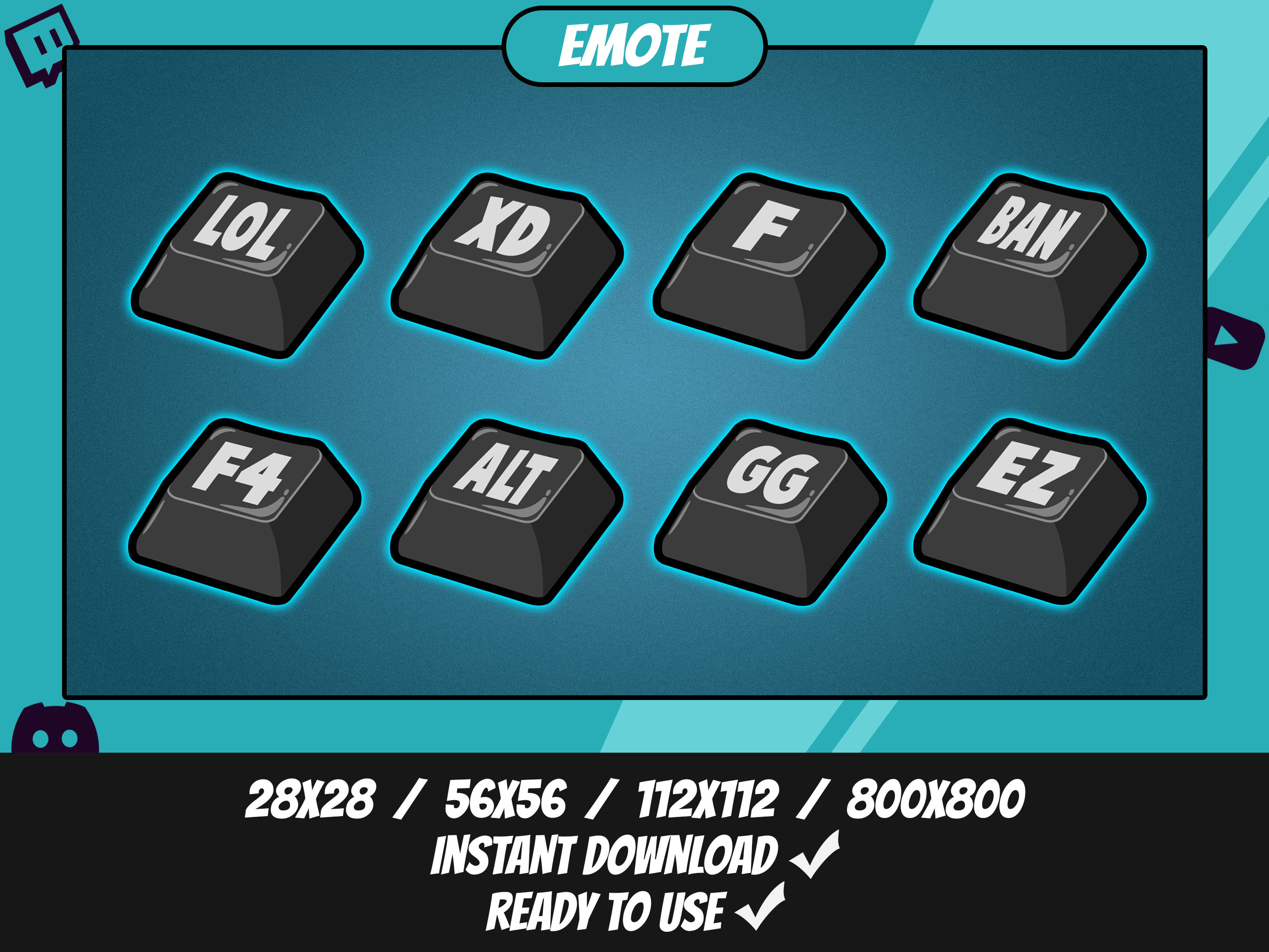Streamer Emote Keys Collection / Twitch / Discord / Youtube - Etsy