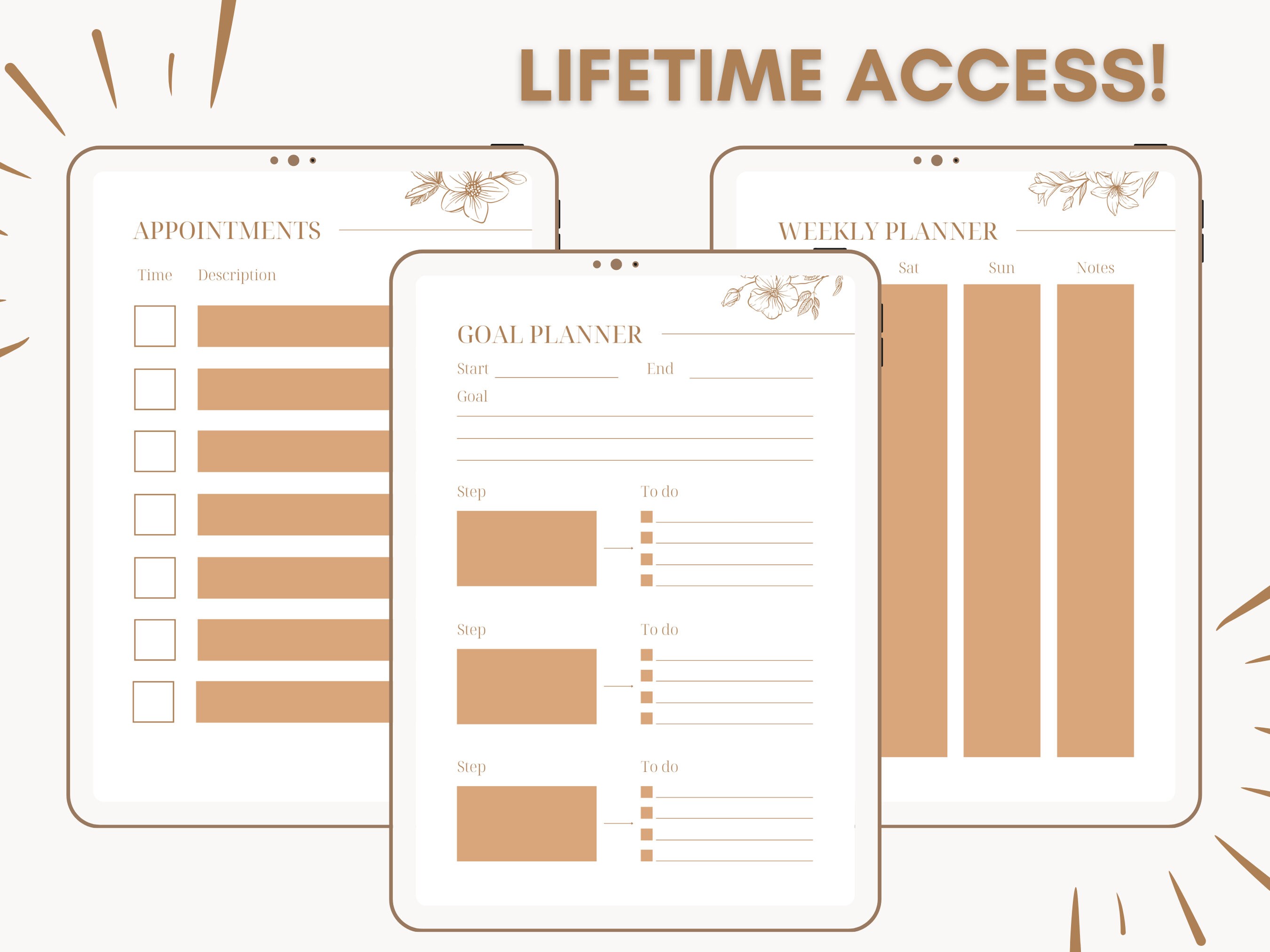 Minimalist Digital Planner, Canva Template, PNG Download, Aesthetic ...