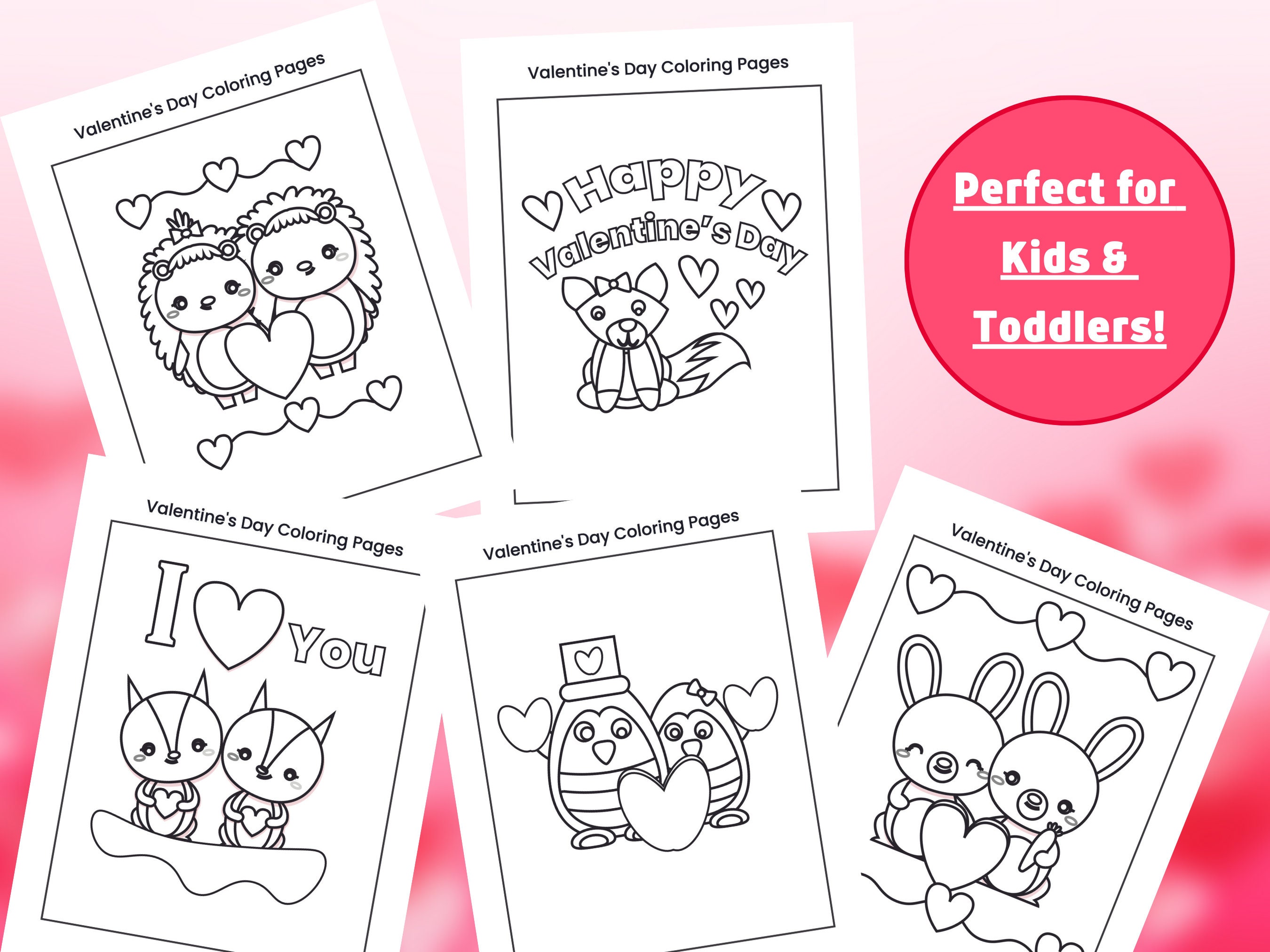 Valentine's Day Coloring Pages for Kids and Toddlers, Printable and ...