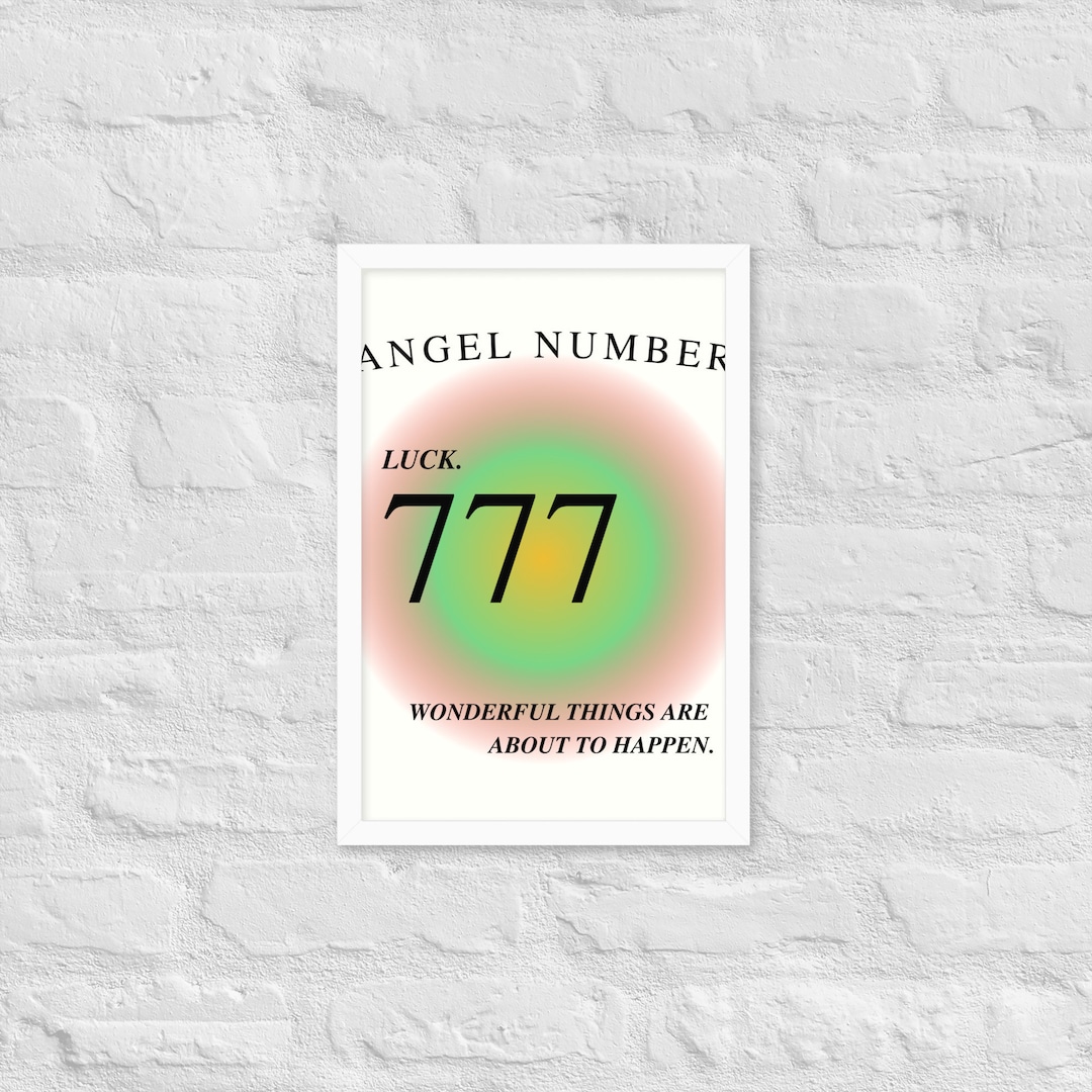 777 Angel Number Poster Minimalist Art Print // 8 X 10 in or 12 X 18 ...