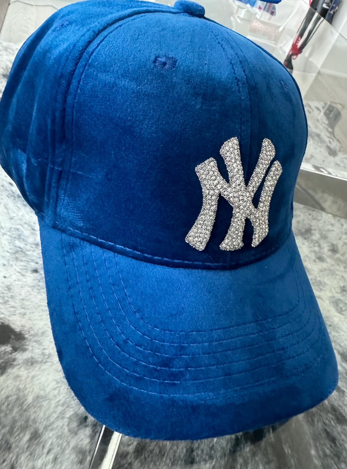 Blue NY Rhinestone Caps - Etsy