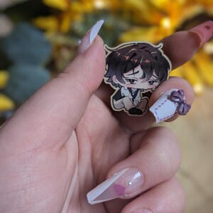 BSD - Dazai Osamu Wooden Pin Badge - Etsy
