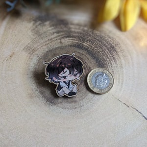 BSD - Dazai Osamu Wooden Pin Badge - Etsy