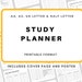 Undated Study Planner Printable Student Planner Assignment - Etsy