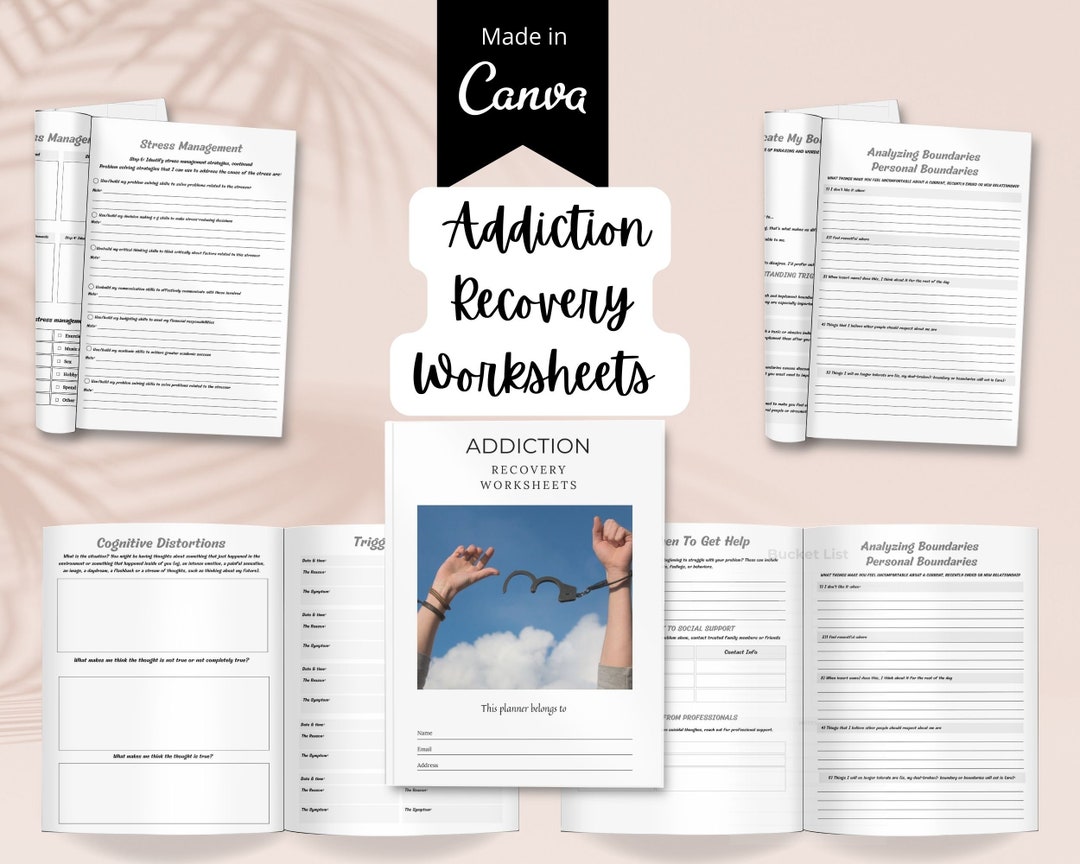Addiction Recovery Worksheets Addiction Recovery Worksheets in Canva ...