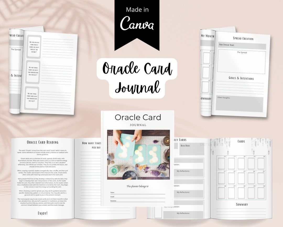 Oracle Card Journal oracle Card Journal in Canva Instant Download - Etsy