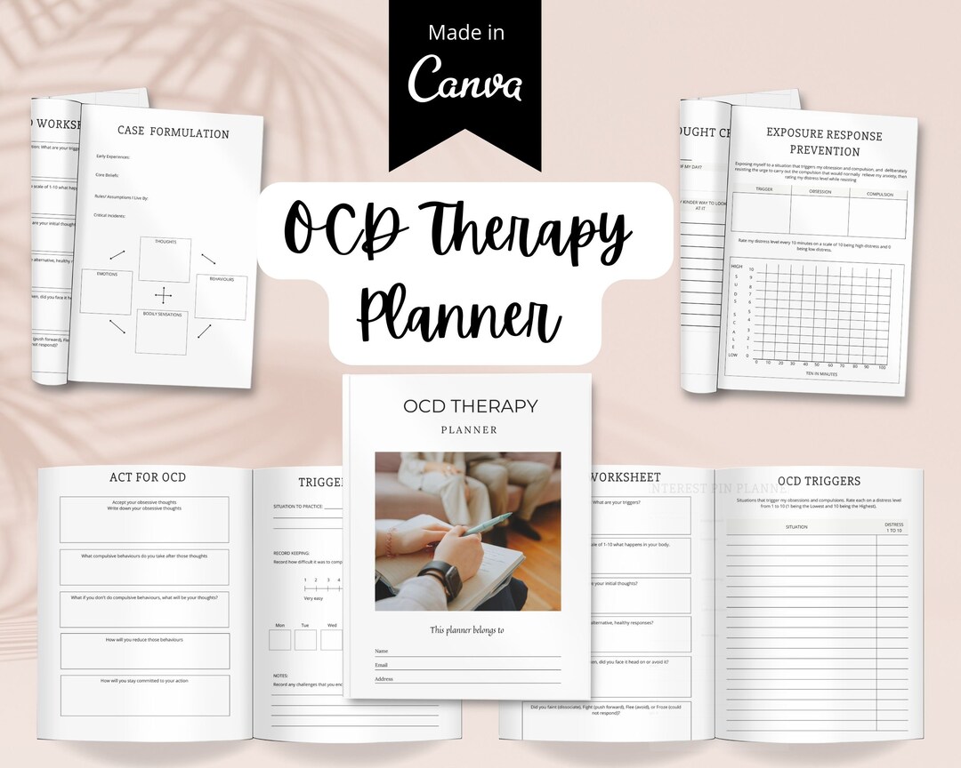 OCD Therapy Planner OCD Therapy Planner in Canva Instant Download - Etsy