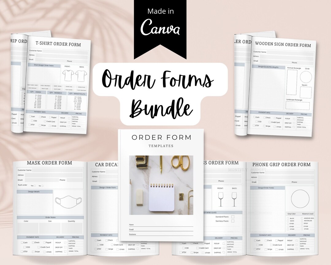 Order Forms Template Order Forms Template in Canva Instant Download - Etsy