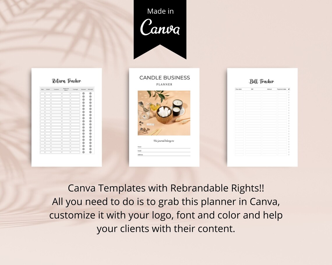 Candle Business Planner | Candle Business Planner in Canva | Instant ...