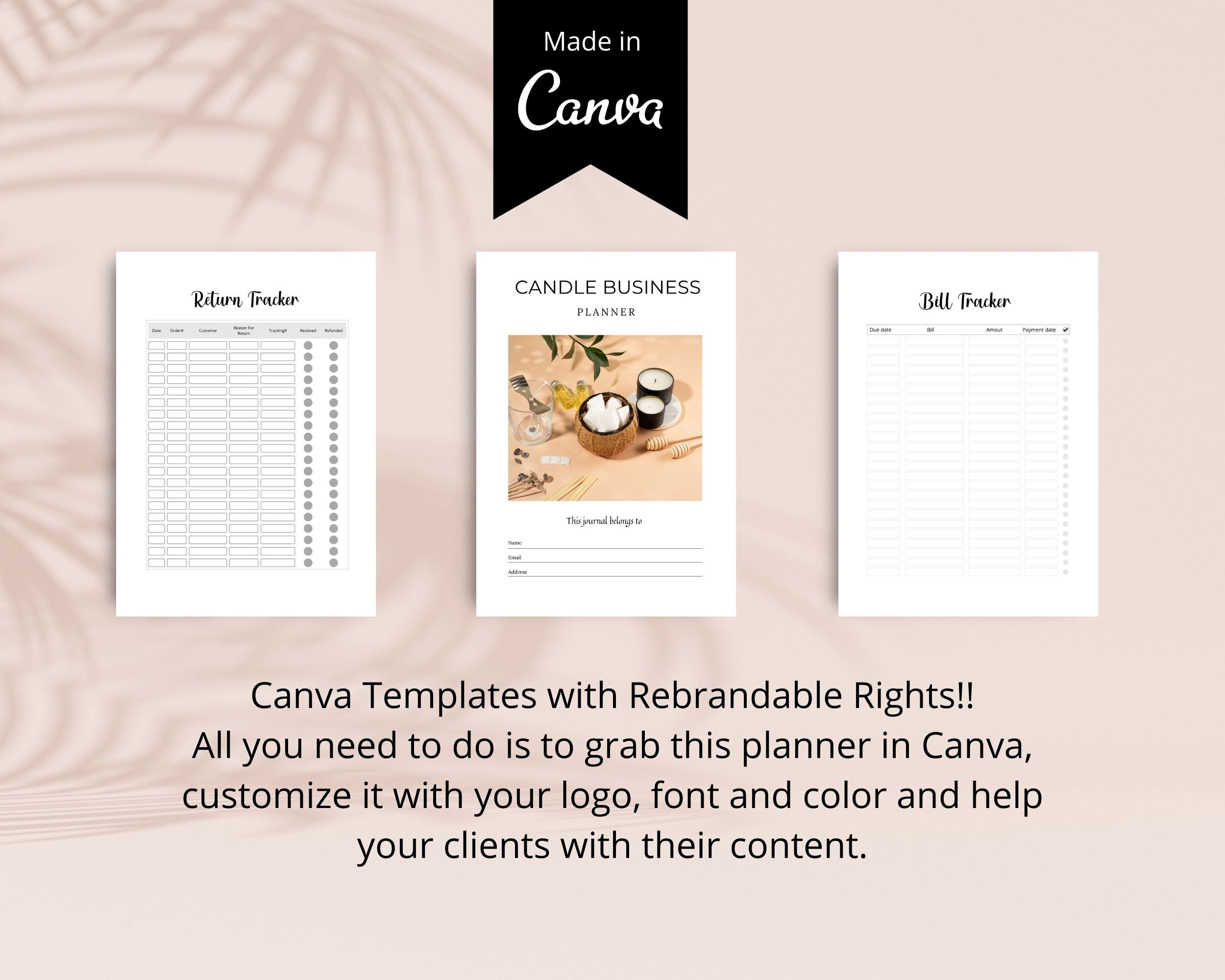 Candle Business Planner | Candle Business Planner in Canva | Instant ...