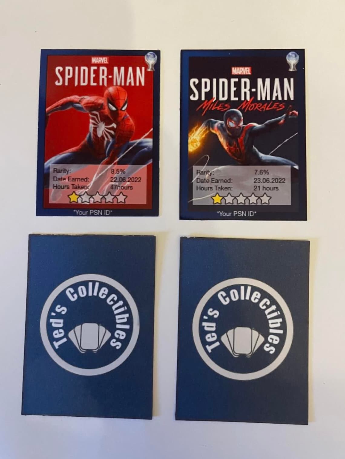 10 Personalised Platinum Trophy Cards - Etsy UK