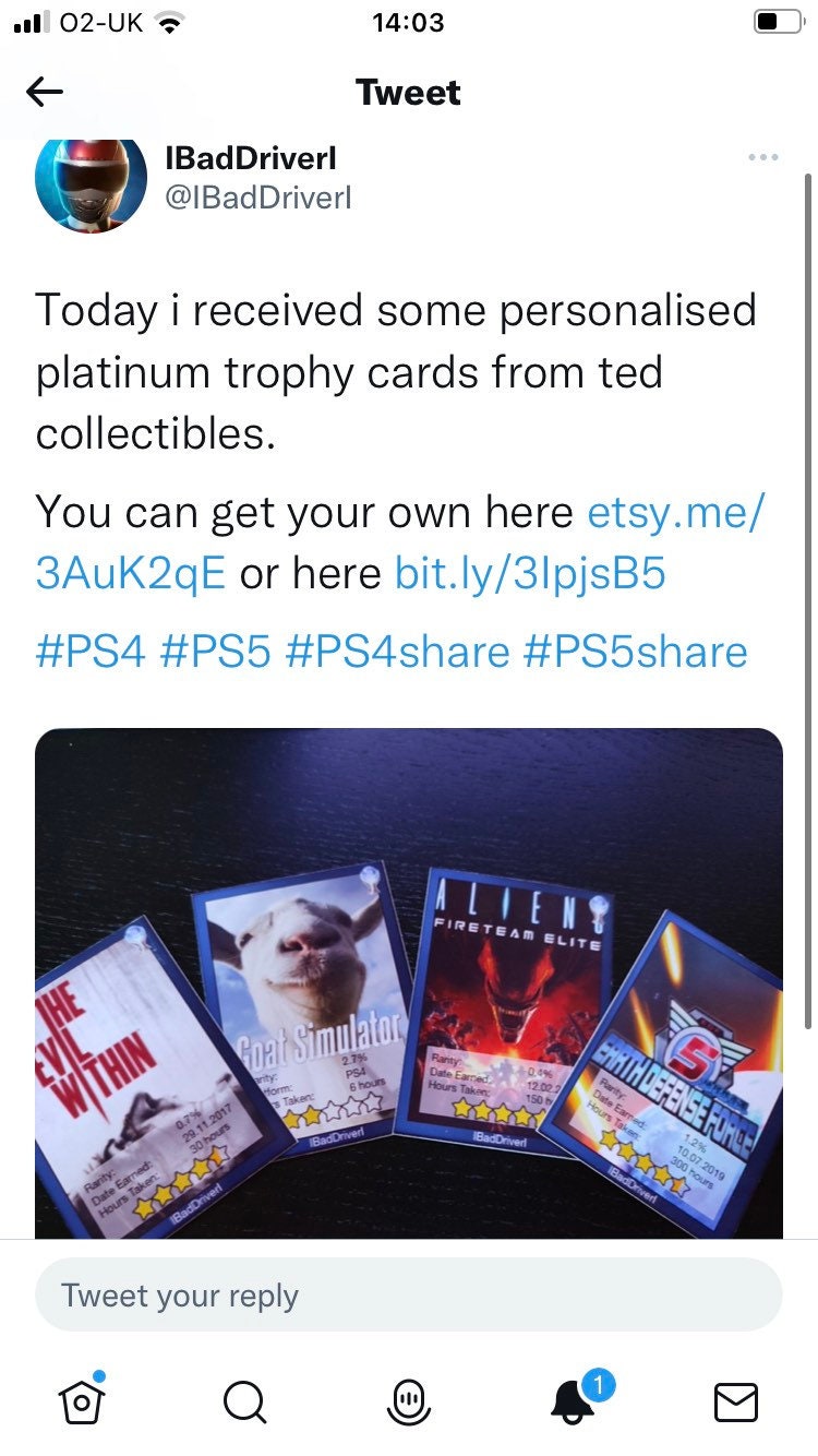 6 Personalised Platinum Trophy Cards - Etsy