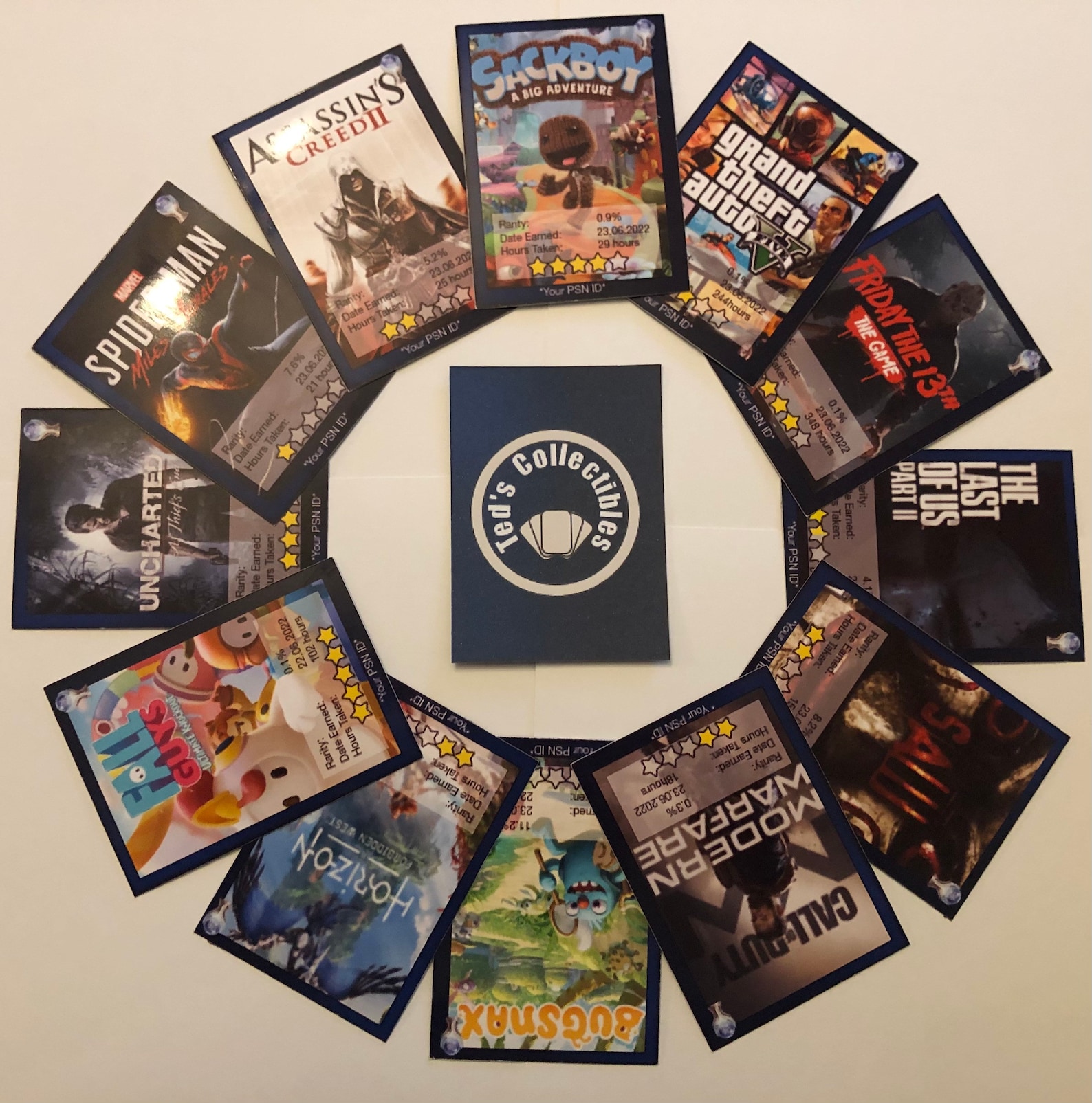10 Personalised Platinum Trophy Cards - Etsy UK