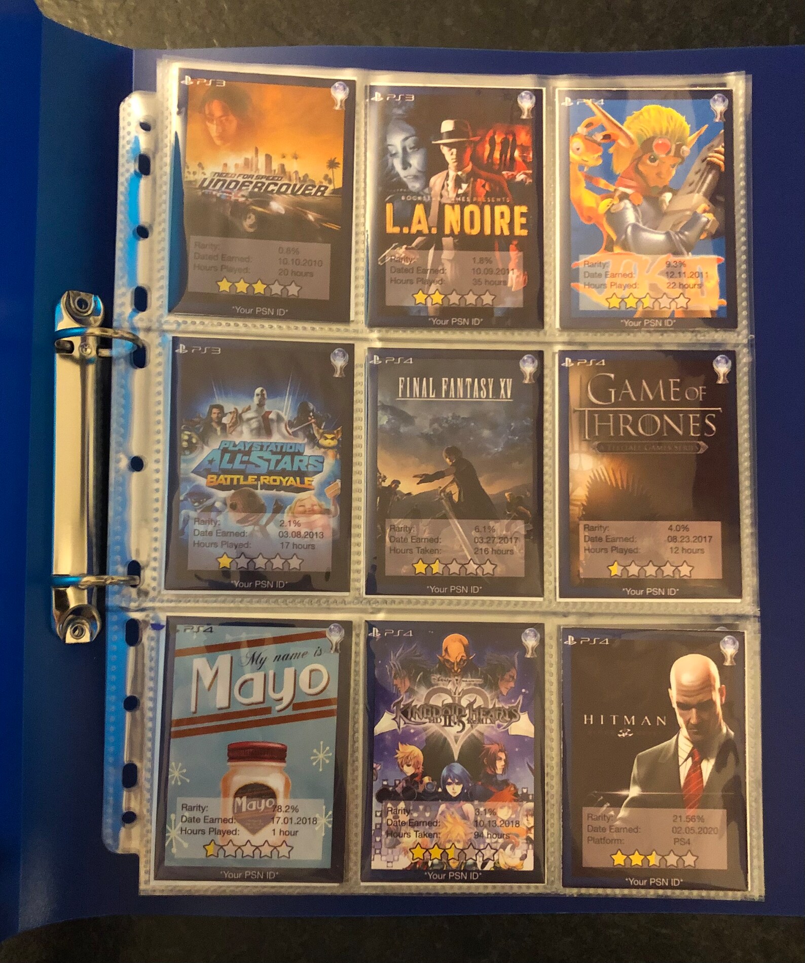 Personalised Platinum Trophy Card Folder - Etsy