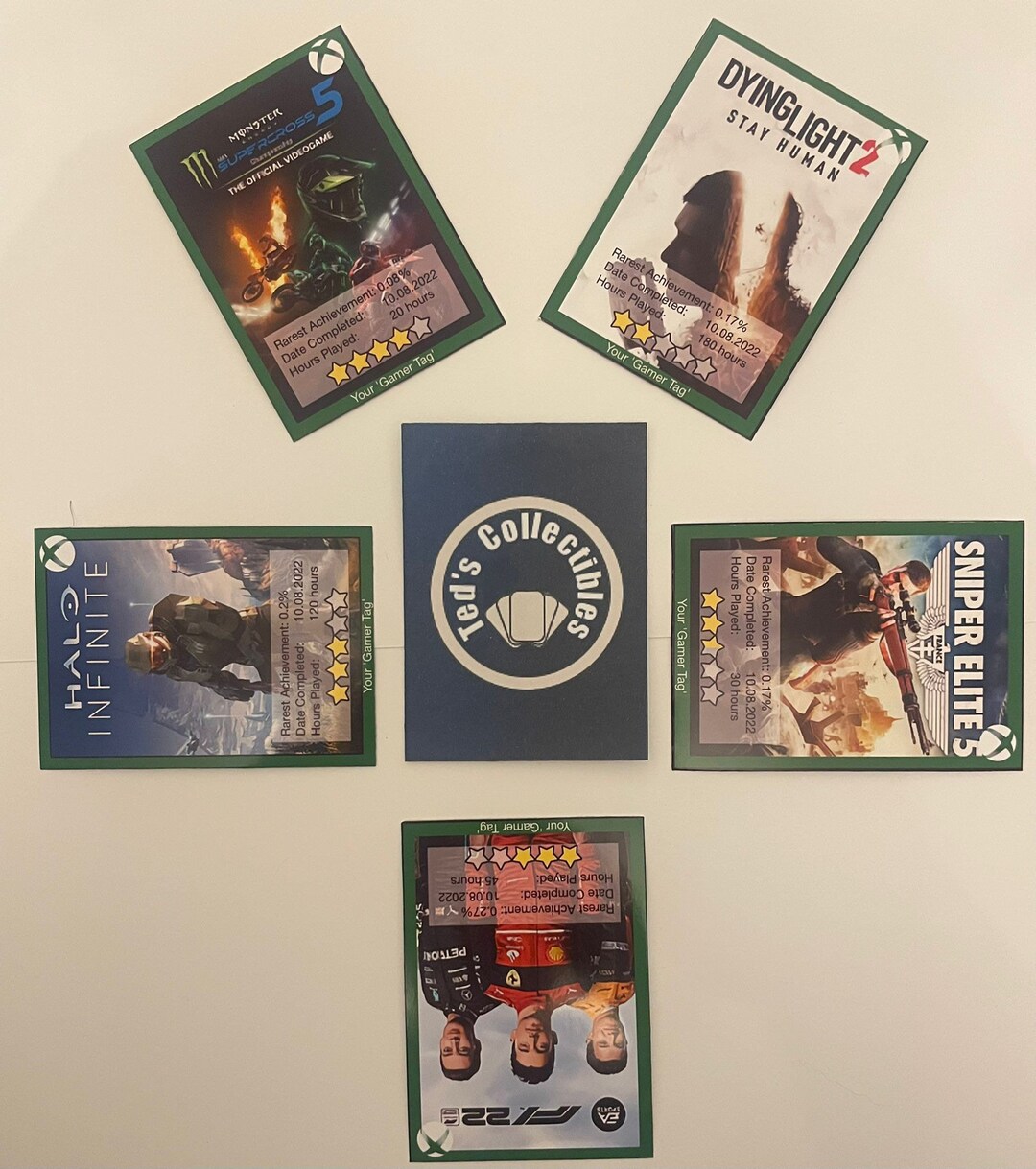 10 Personalised Xbox Completion Cards - Etsy