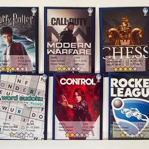 10 Personalised Platinum Trophy Cards - Etsy UK
