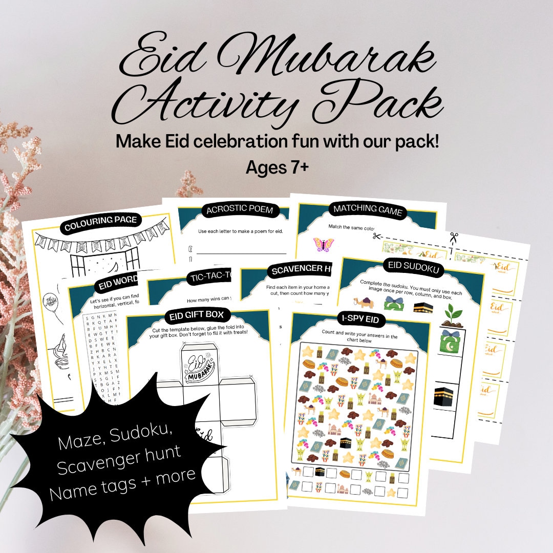 Eid Celebration Activity Pack for Kids 7 printable Digital Download - Etsy