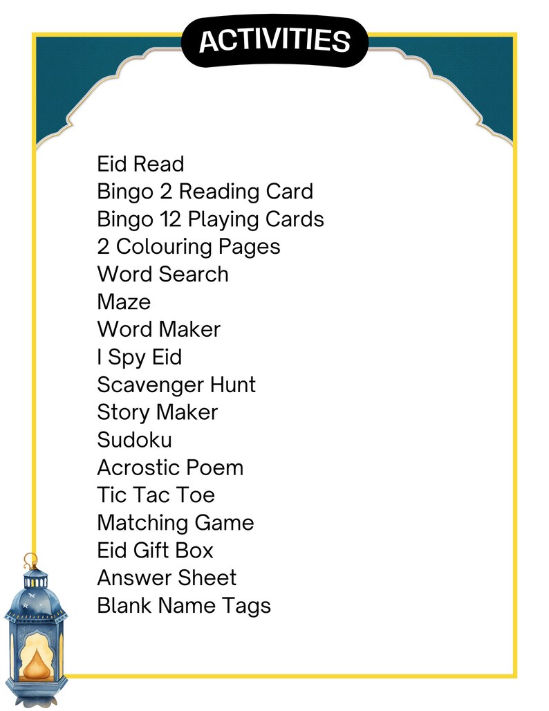 Eid Celebration Activity Pack for Kids 7 printable Digital Download - Etsy