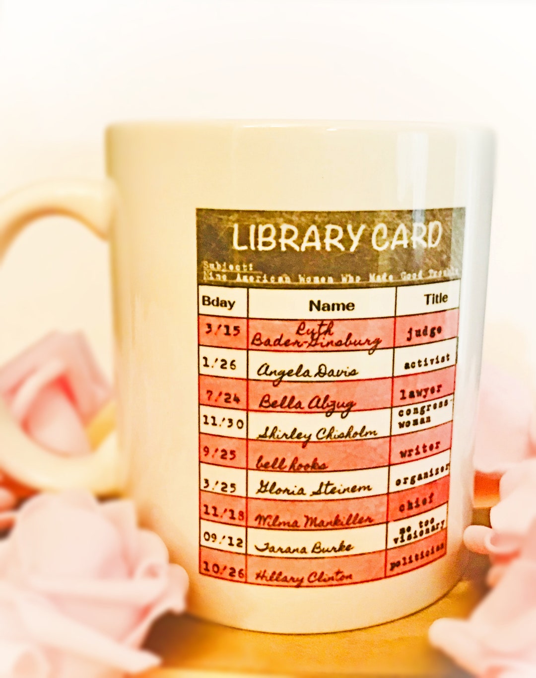 Library Card Mug: Nine American Women Who Made Good Trouble - Etsy