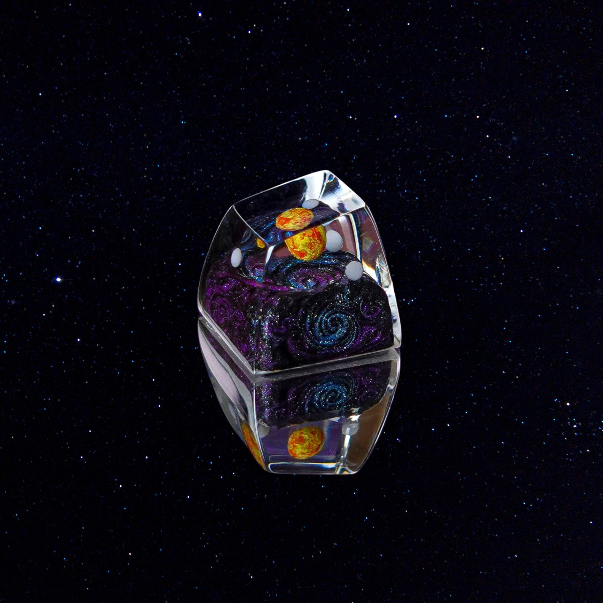 Galaxy Artisan Keycap, Universe Resin Keycap Art, Milky Way Keycap ...