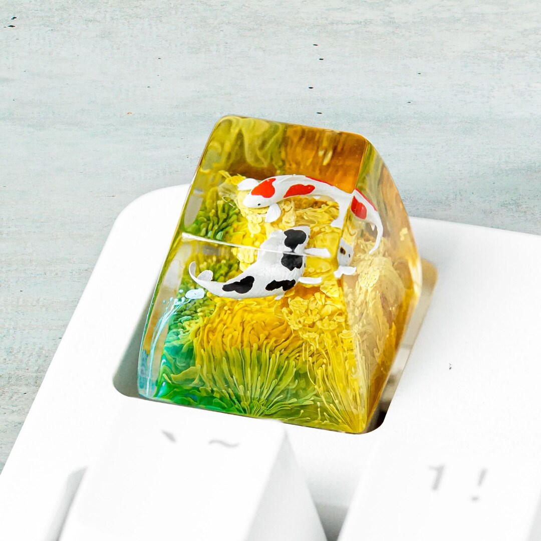 Couple Koi Artisan Keycap, Good Luck KOI Keycap Art, Japanese Culture ...