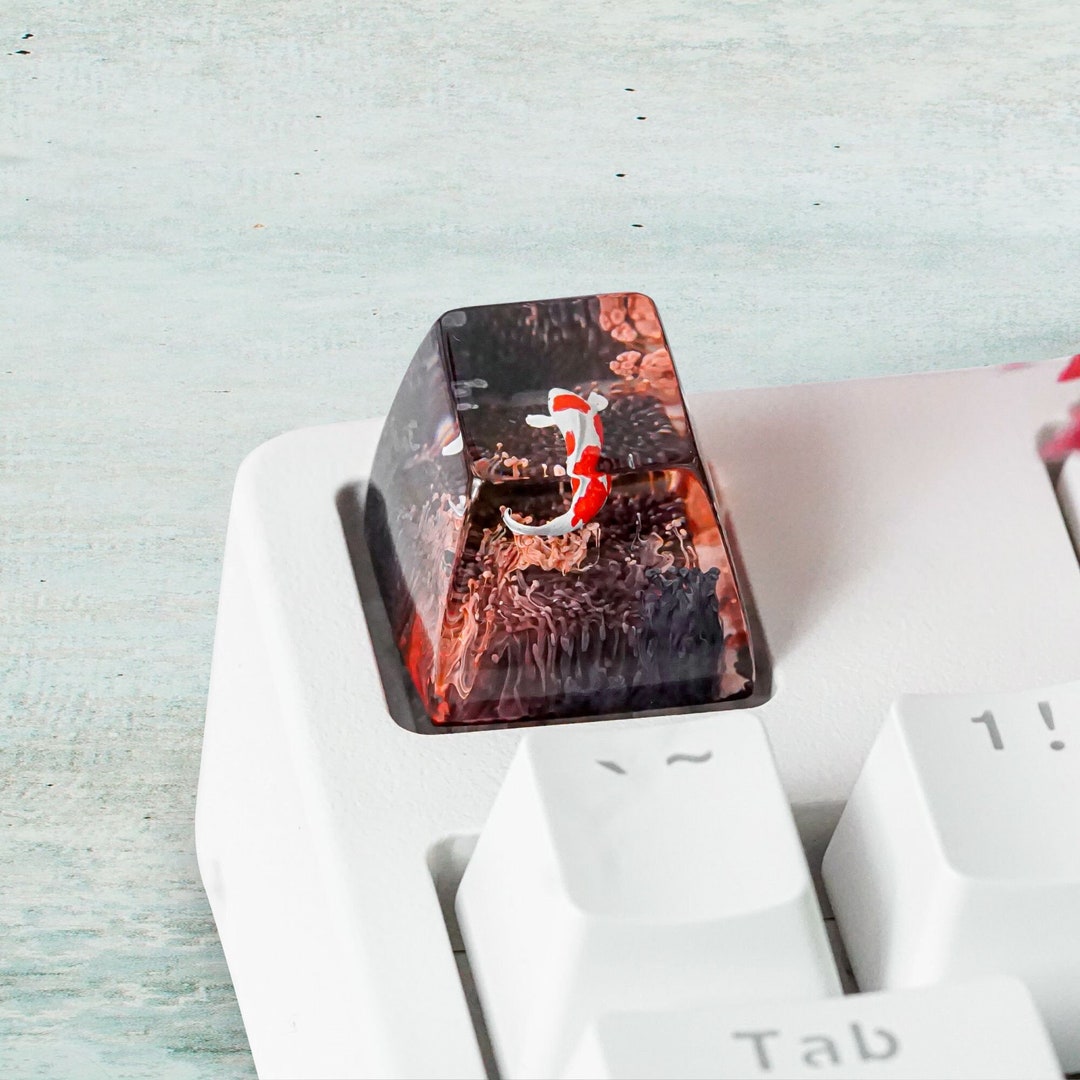 Koi Kohaku Artisan Keycap, Red KOI Keycap Art, Japanese Culture, Fish ...