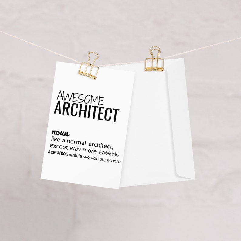 Awesome Architect Definition Greeting Card, Architect Thank You New Job ...