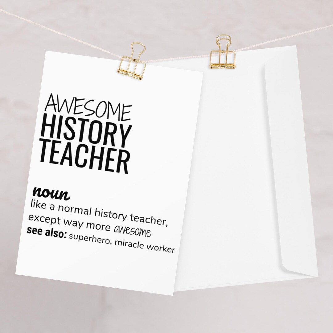 History Teacher Thank You Congratulations New Job Promotion Leaving ...
