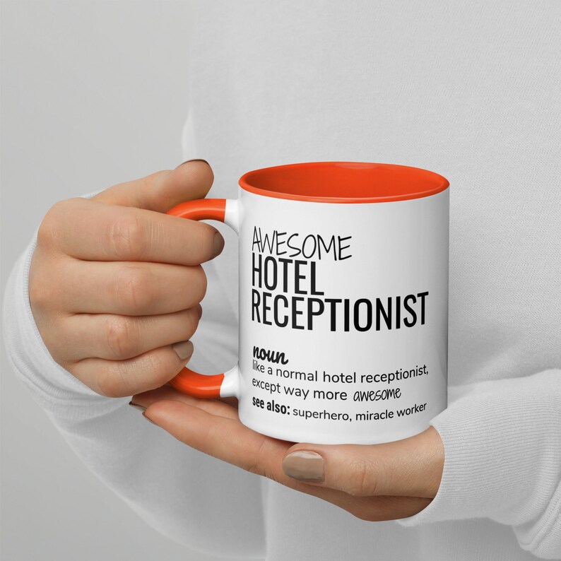 Awesome Hotel Receptionist Definition Coffee Mug, Funny Hotel ...
