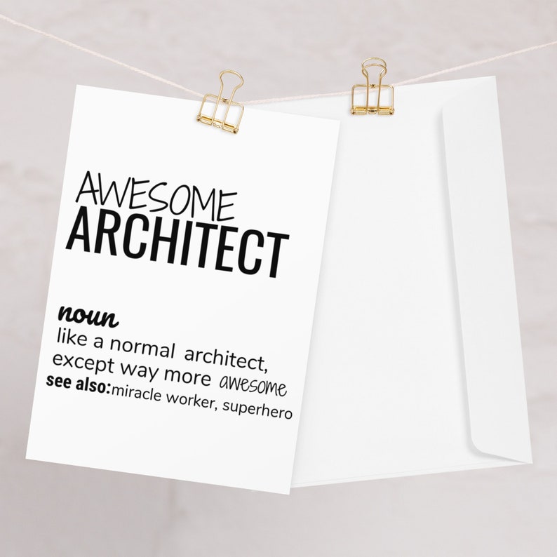 Awesome Architect Definition Greeting Card, Architect Thank You New Job ...