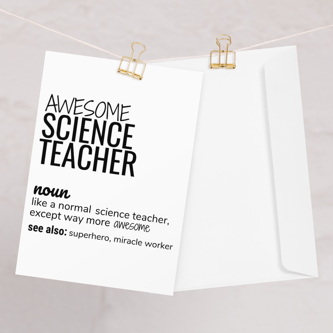Funny Science Teacher Card, Awesome Science Teacher Definition Card ...