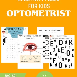 Optometrist Kid Activity, SVG, PNG, JPG, Instant Download, Kids ...