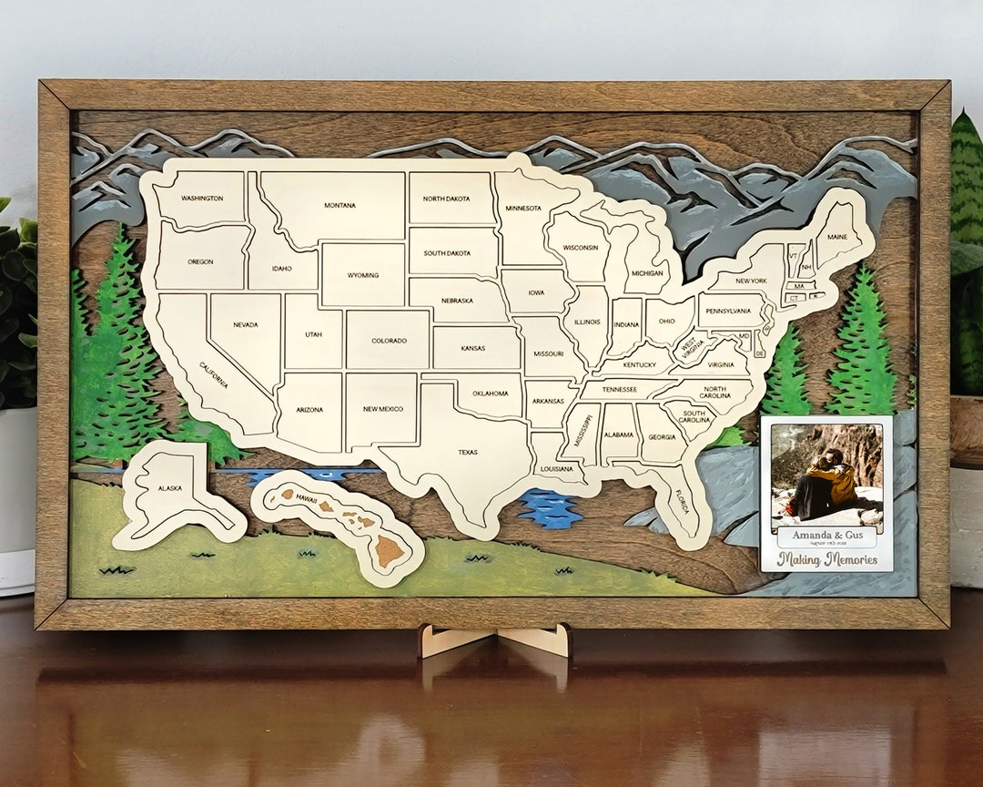 United States Travel Map - Etsy
