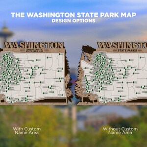 Washington State Parks Map | Wooden, Rustic, Unique, Handmade, Home ...