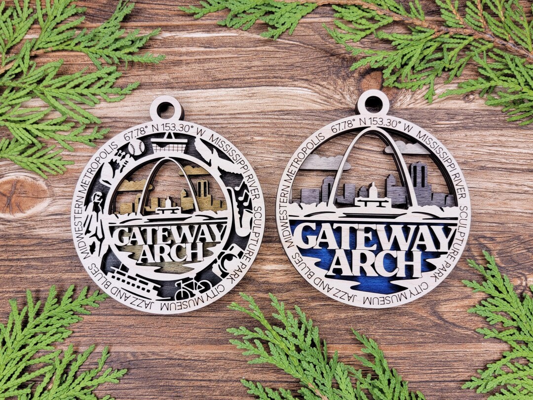 Gateway Arch National Park Ornaments | Handcrafted | Wooden | Laser-cut ...