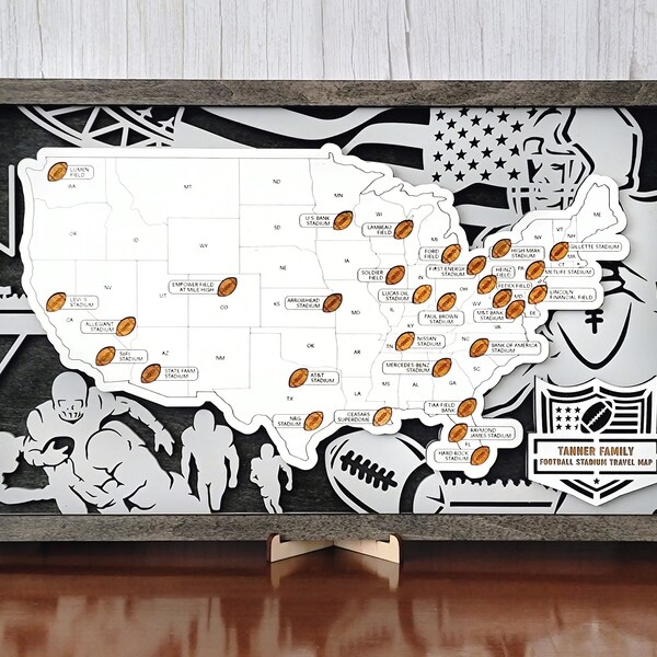 Nfl Stadium Map - Etsy