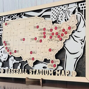 Mapa de viaje del estadio de béisbol profesional / Hecho a mano ...