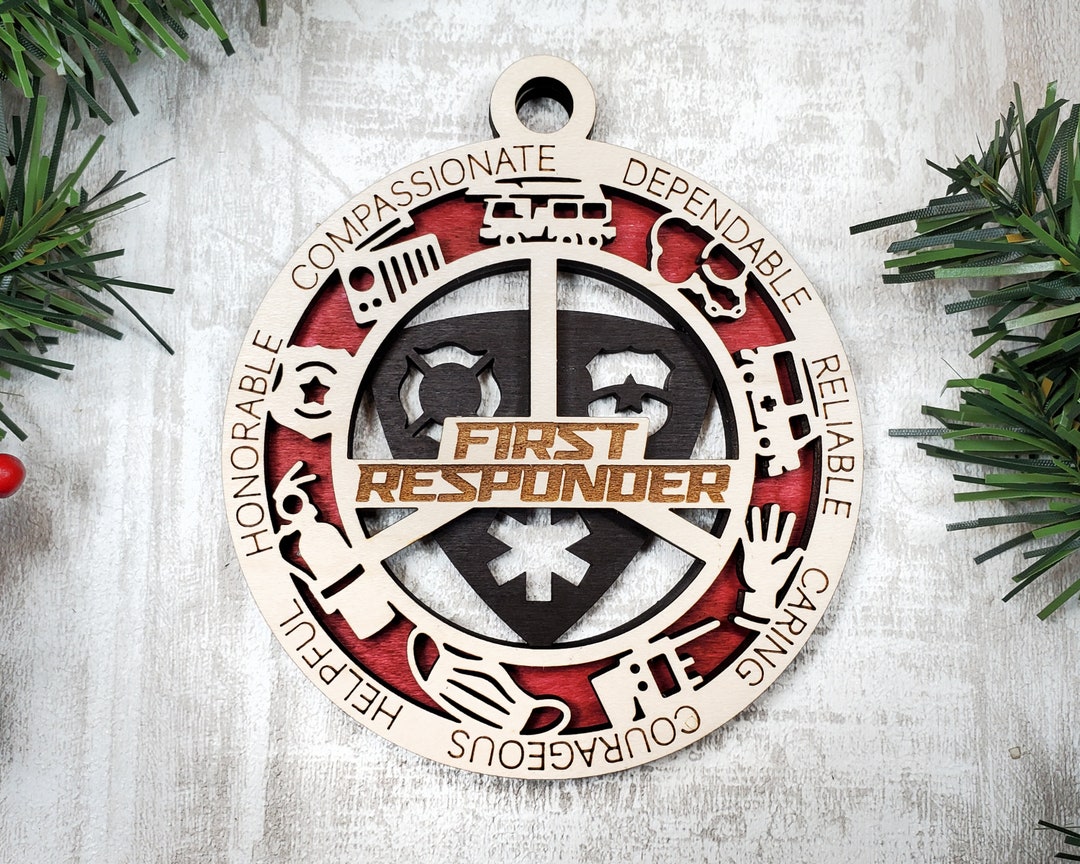 First Responder Personalized Ornament | Handcrafted | Wooden | Laser ...
