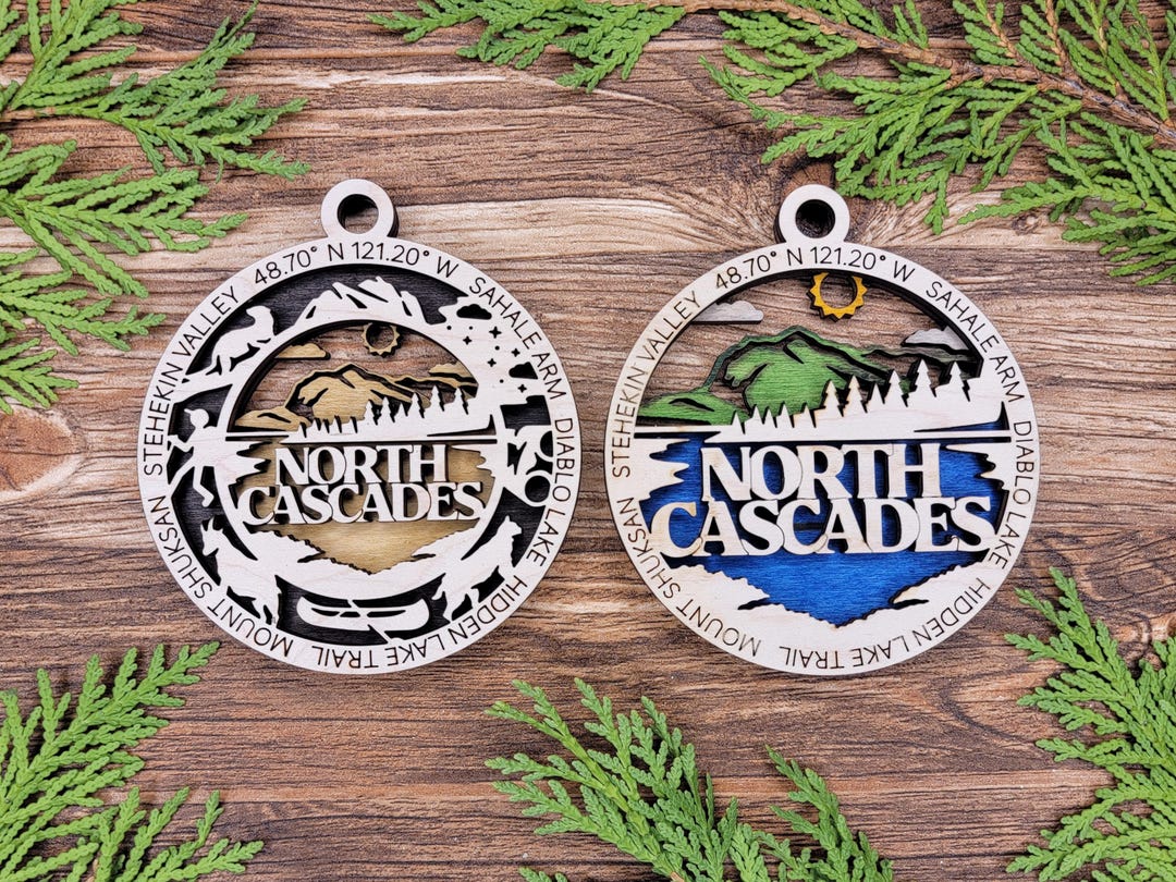 North Cascades National Park Ornaments | Handcrafted | Wooden | Laser ...