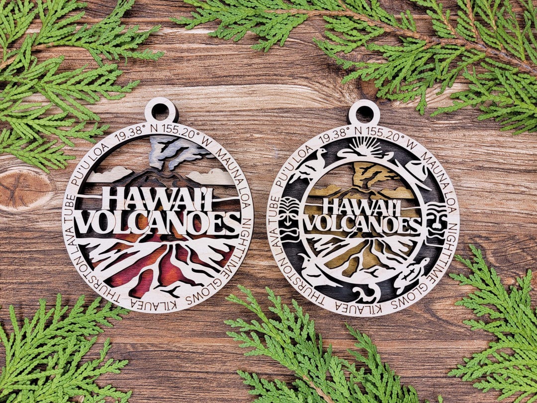 Hawaii Volcanoes National Park Ornaments | Handcrafted | Wooden | Laser ...