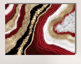 Red and Gold Art - Etsy