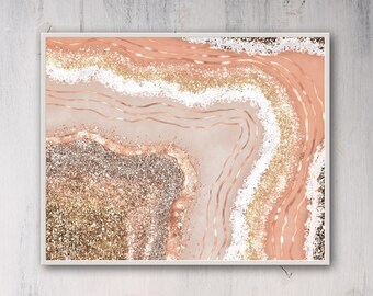 Gold and Pink Wall Art - Etsy