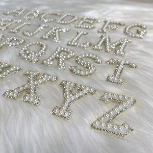 Alphabet Letter Patch Rhinestone Iron on Patch for Clothing ...